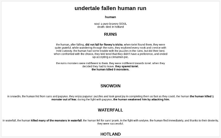 undertale fallen human run ― Perchance Generator