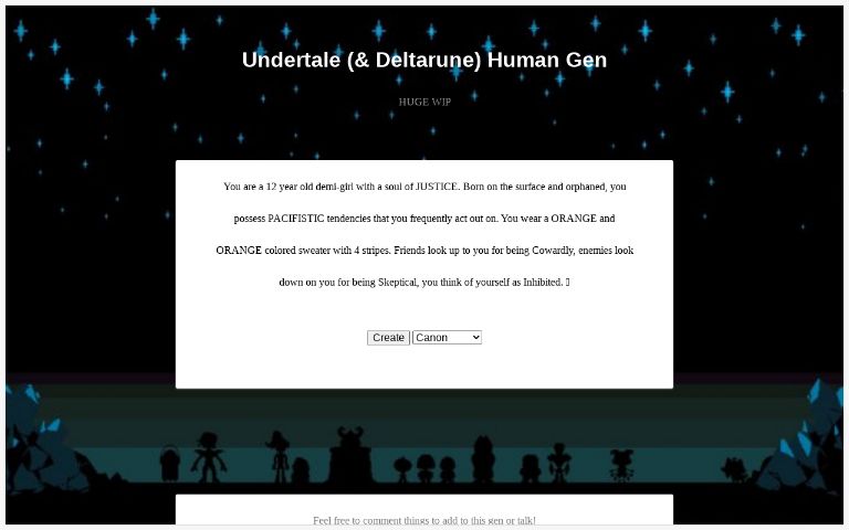 Undertale (& Deltarune) Human Gen ― Perchance Generator