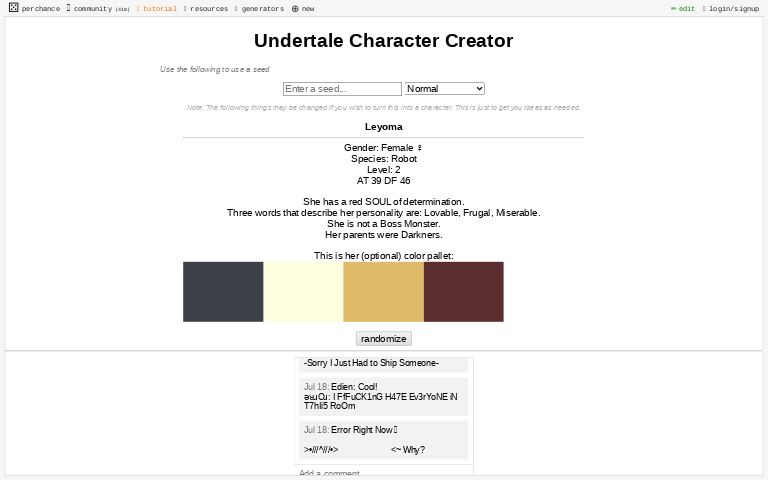 Undertale Character Creator ― Perchance Generator