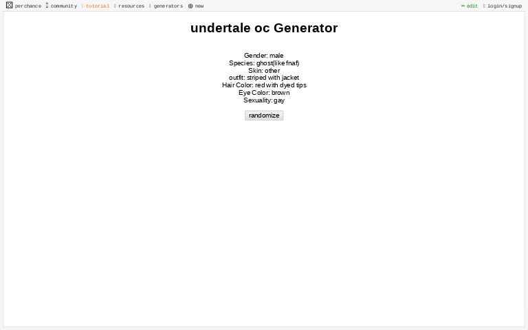 undertale oc Generator
