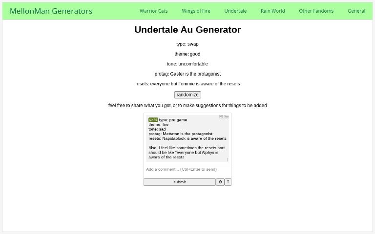 Undertale Au Generator