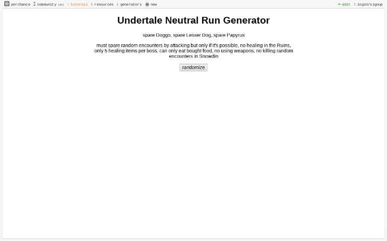 Undertale Neutral Run Generator
