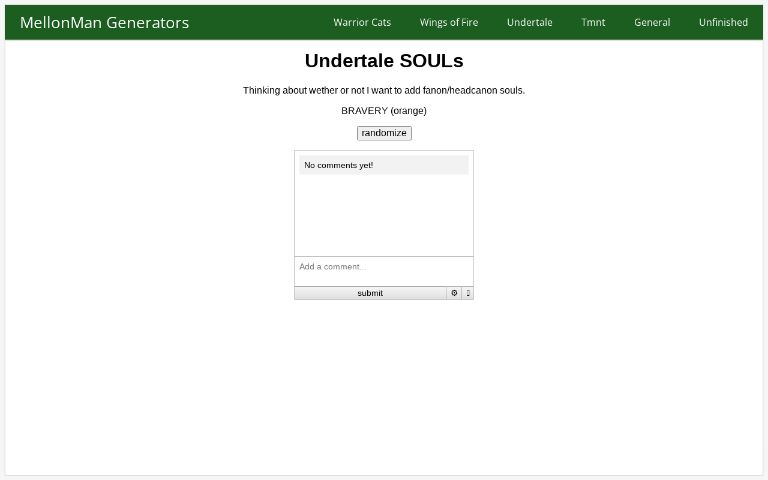 Undertale SOULs ― Perchance Generator