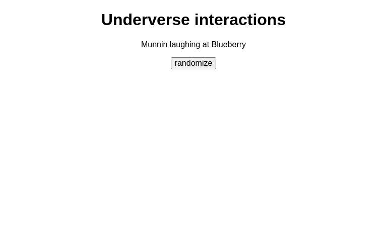 Underverse interactions ― Perchance Generator