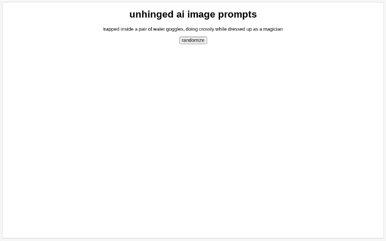 unhinged ai image prompts ― Perchance Generator