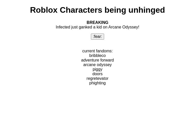 Roblox Characters being unhinged ― Perchance Generator