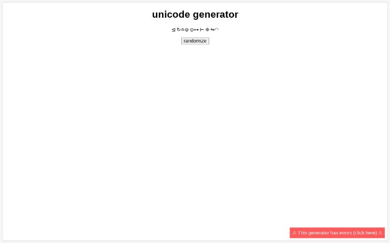 Unicode Generator