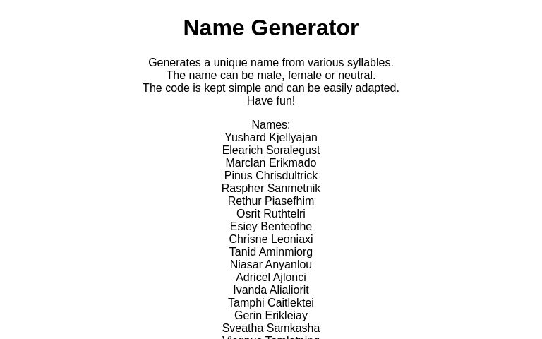 Name Generator