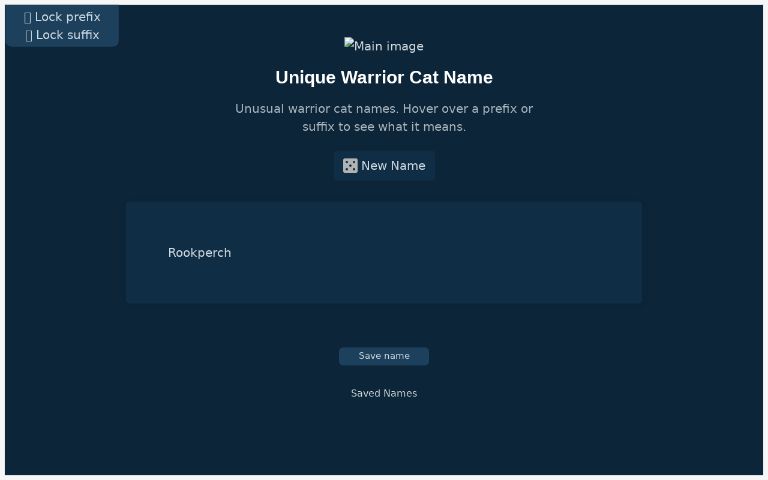 Unique Warrior Cat Name ― Perchance Generator