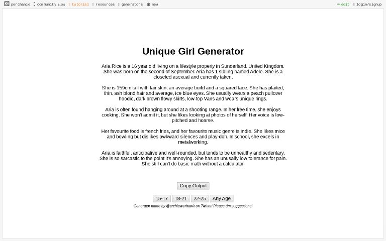 Unique Girl Generator