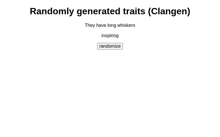 Randomly generated traits (Clangen)