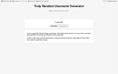 Truly Random Username Generator