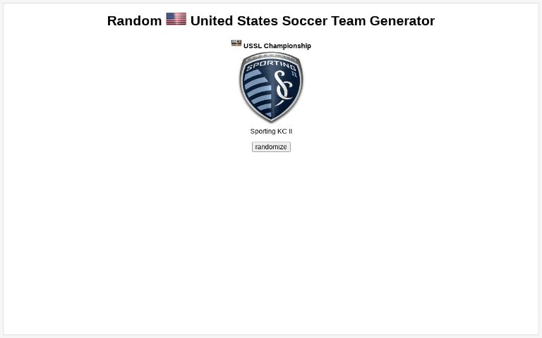 Random United States Soccer Team Generator