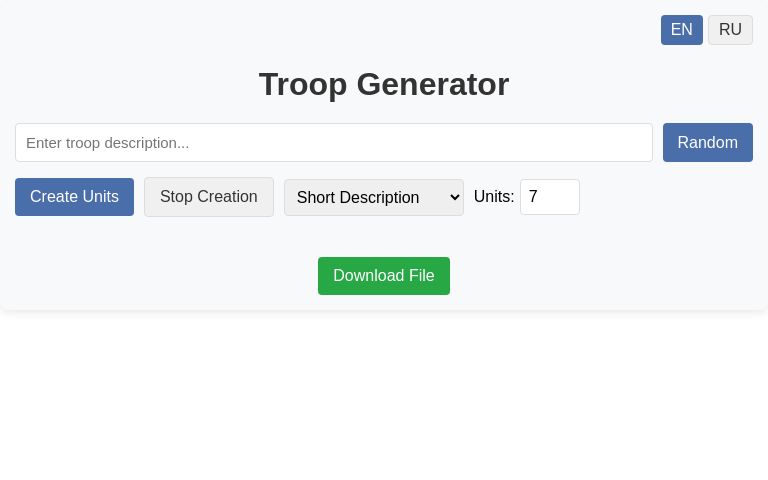 Troop Generator
