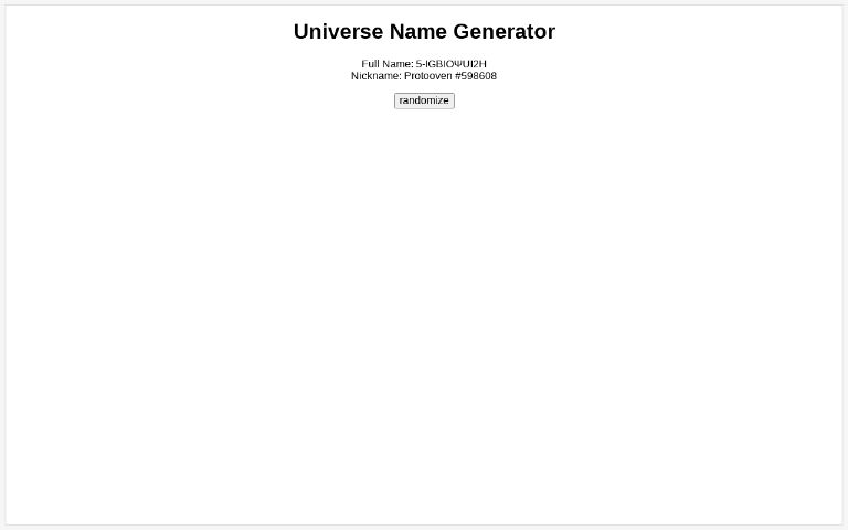 Universe Name Generator