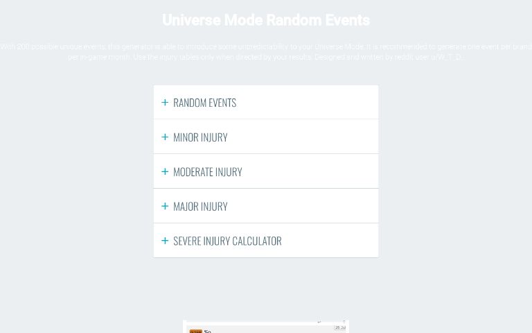 Universe Mode Random Events ― Perchance Generator