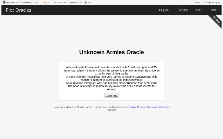 Unknown Armies Oracle ― Perchance Generator