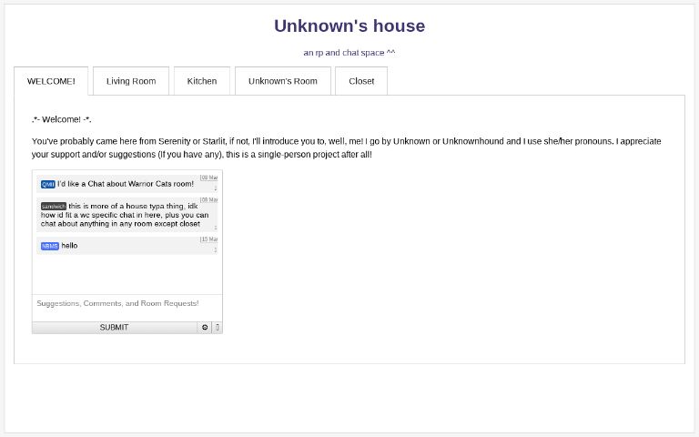 Unknown's house ― Perchance Generator