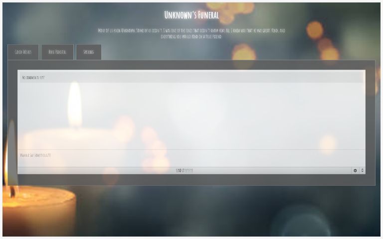 Unknown's Funeral ― Perchance Generator