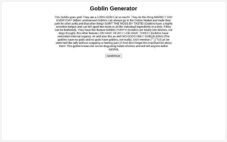 Goblin Generator