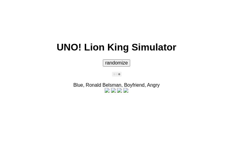 UNO! Lion King Simulator ― Perchance Generator