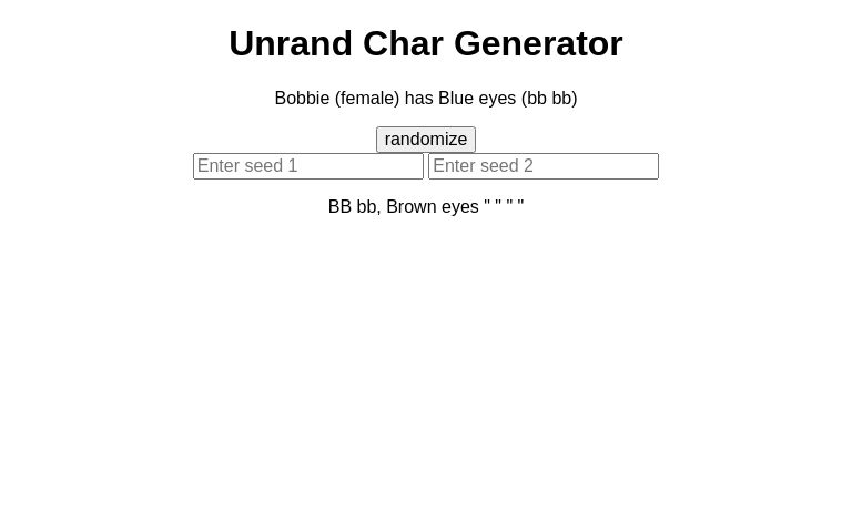 Unrand Char Generator