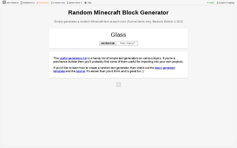 Random Minecraft Block Generator