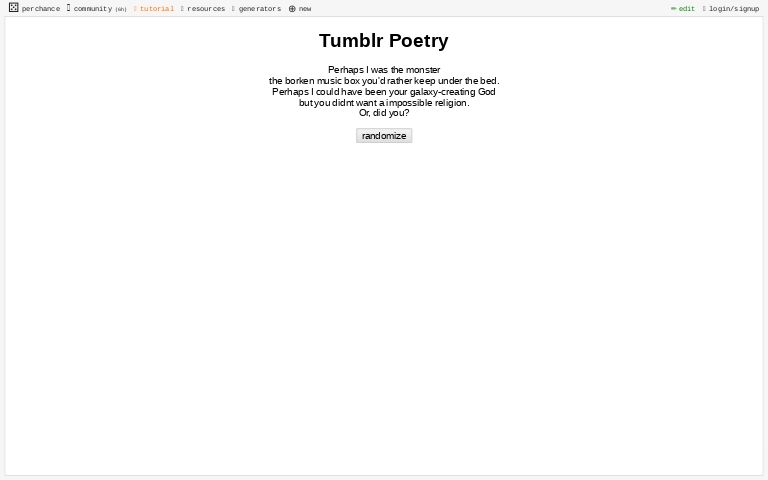 Tumblr Poetry ― Perchance Generator