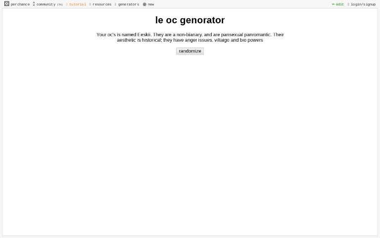 le oc genorator ― Perchance Generator