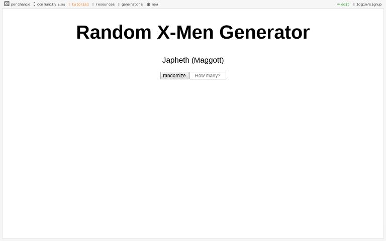 Random X-Men Generator