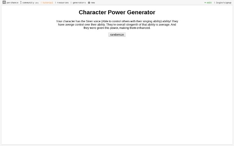 Character Power Generator