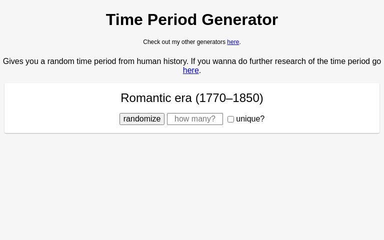 Time Period Generator