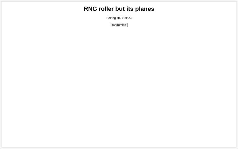 RNG roller but its planes ― Perchance Generator