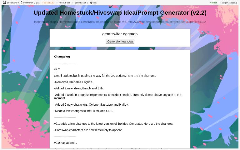 Recently Updated Generators ― Perchance