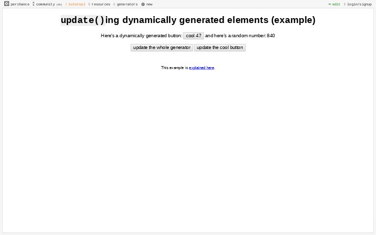 update()ing dynamically generated elements (example)