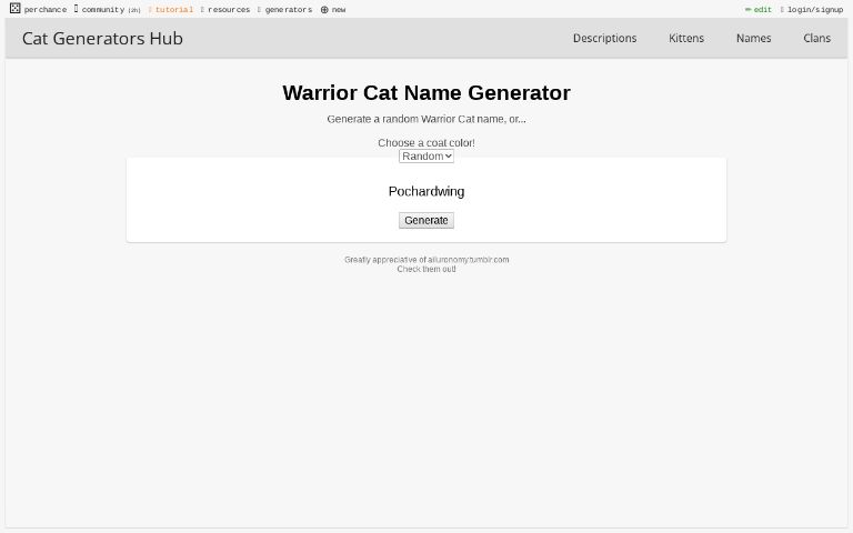 Warrior Cat Name Generator