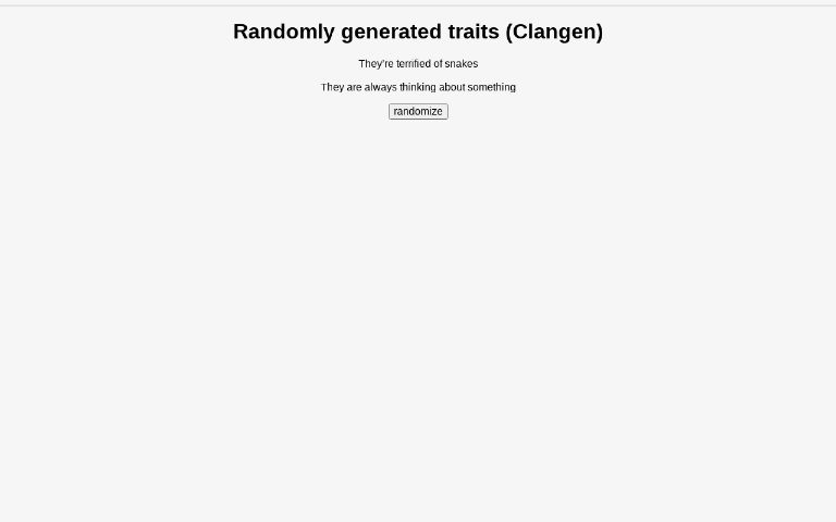 Randomly generated traits (Clangen)