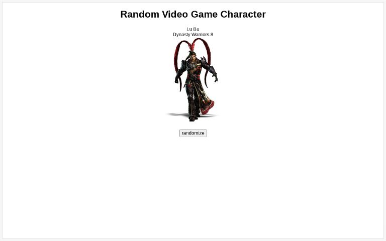 Random Video Game Character ― Perchance Generator