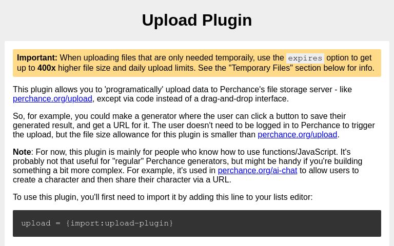 Upload Plugin