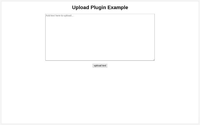Upload Plugin Example