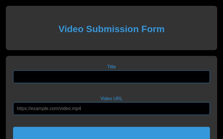 Video Submission Form ― Perchance Generator