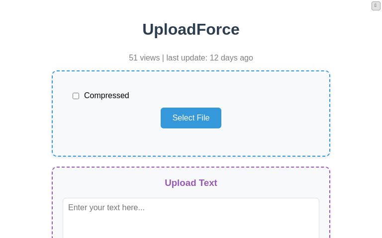 UploadForce - Instantly upload anything. ― Perchance Generator