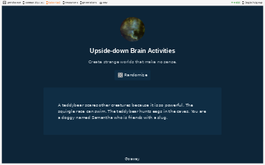 Upside-down Brain Activities ― Perchance Generator
