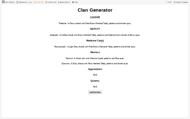 Clan Generator