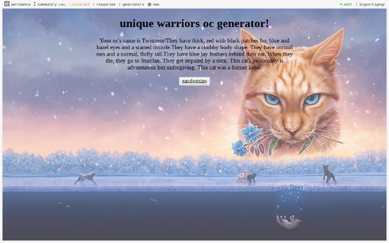 unique warriors oc generator!