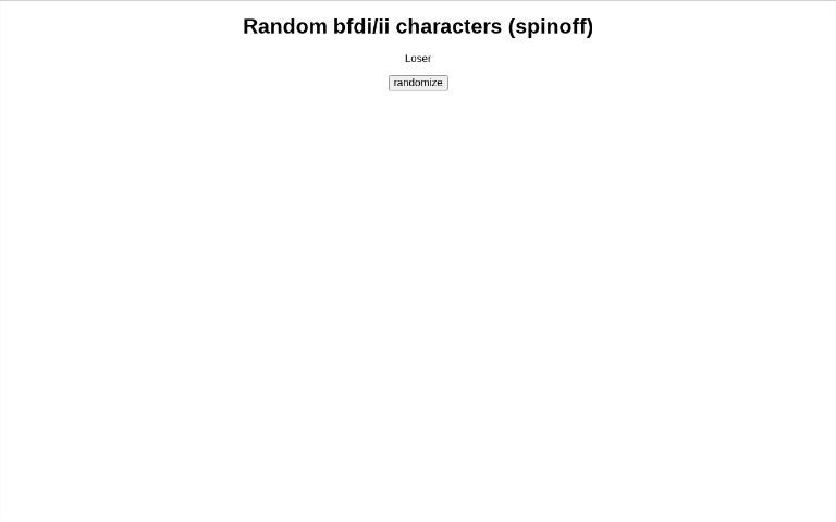 Random bfdi/ii characters (spinoff) ― Perchance Generator