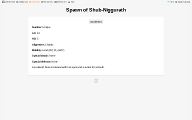 Spawn of Shub-Niggurath ― Perchance Generator