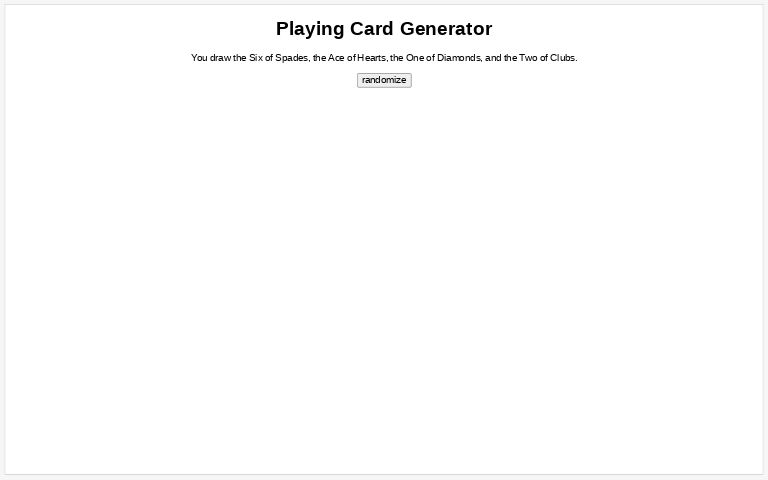 Playing Card Generator