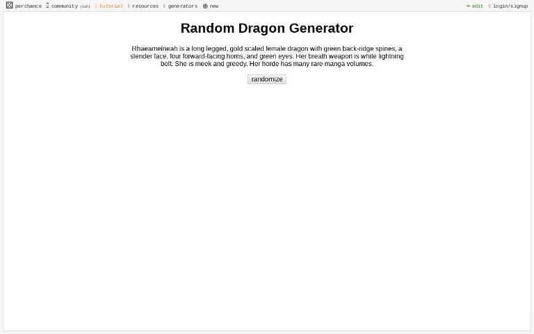 Random Dragon Generator