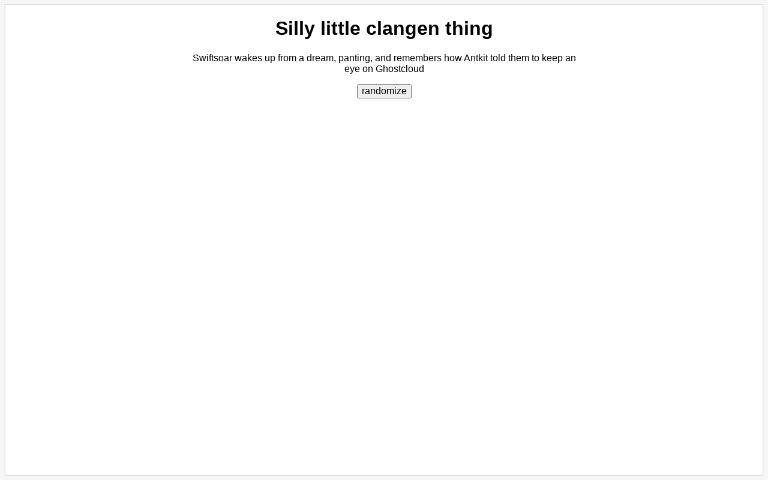 Silly little clangen thing ― Perchance Generator